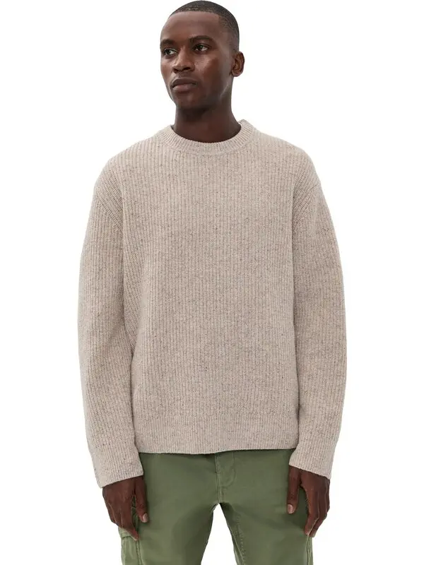 WAX LONDON Hayne Donegal Crew Neck Sweater - Natural