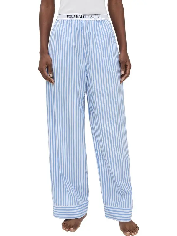 Polo Ralph Lauren Logo Elastic Pants - White Cloud X Hydrangea