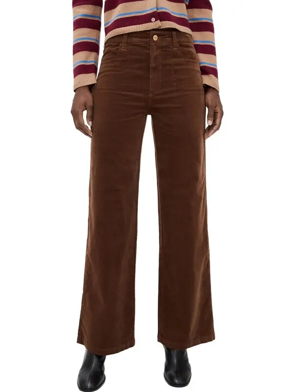Paige Anessa Corduroy Utility Pants - Maple Brown