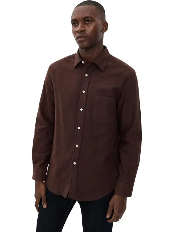 Portuguese Flannel Teca 2.0 Brushed Flannel Button Down Shirt - Brown