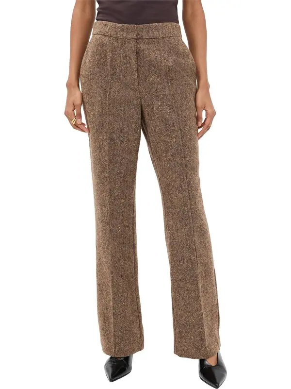 ALIGNE Lena Wool Mix Trousers - Brown