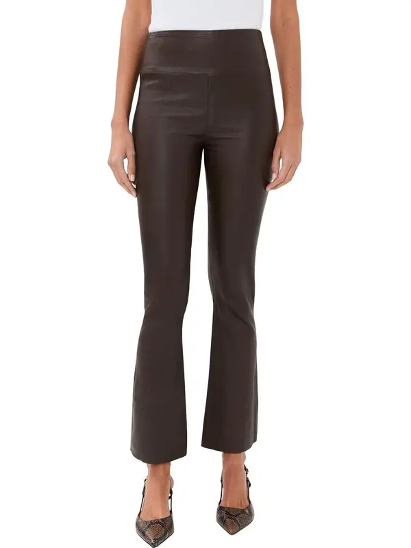Sprwmn Ankle Flare Leather Pants - Americano