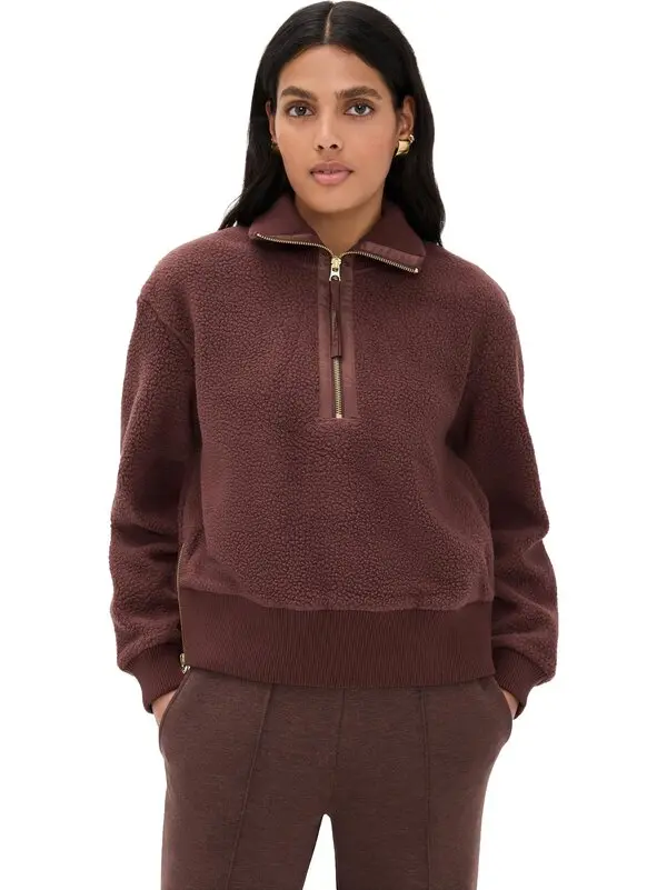 Varley Roselle Half Zip Fleece - Deep Mahogany
