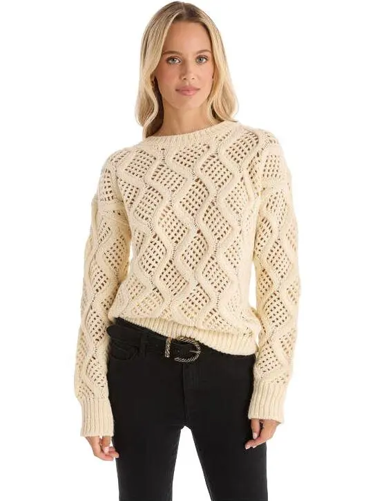 THE NOLI SHOP Sequin Sonja Wave Sweater - Pearl
