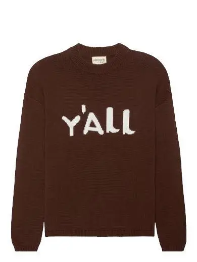 ELLSWORTH + IVEY Sadie Crewneck Sweater - Brown