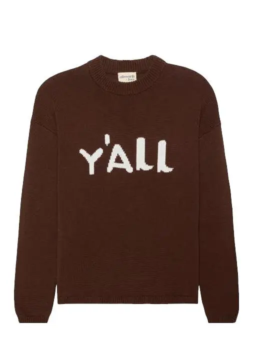 ELLSWORTH + IVEY Sadie Crewneck Sweater - Brown