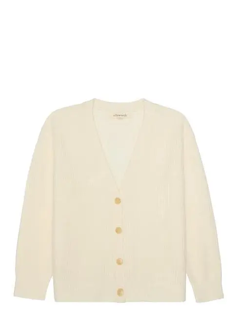 ELLSWORTH + IVEY Lilah V-neck Cashmere Cardigan - Ivory