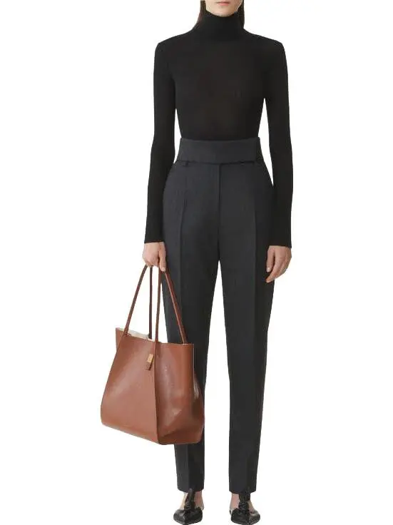 LANVIN Merino Wool And Silk Turtleneck Sweater - Noir