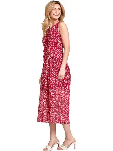 TAYLOR TILLMAN Liz Sleeveless Midi Dress - Burgundy Sketch