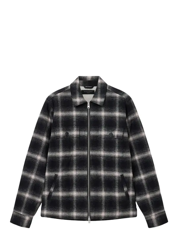 ALLSAINTS Organic Cotton Check Bayo Jacket - Black