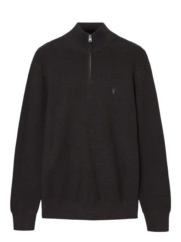 ALLSAINTS Aspen Quarter-zip Textured Sweater - Brown