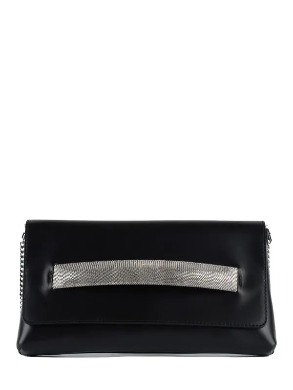ORTIGNI Leather Nappa Chain Clutch - Black