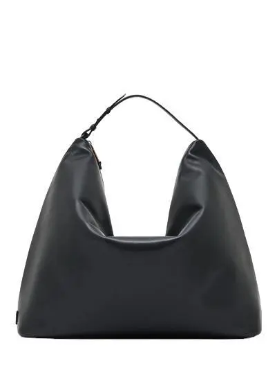 Emporio Armani Leather Oversized Hobo Bag - Black