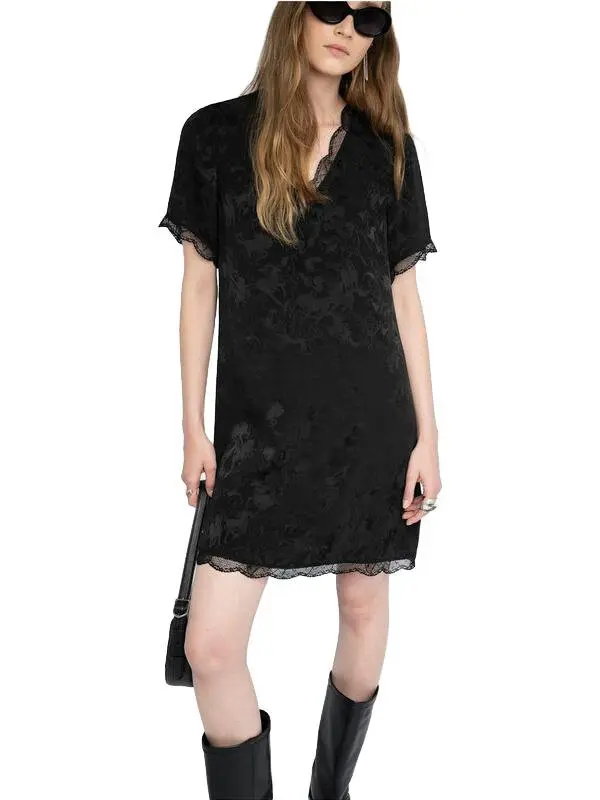 Zadig&Voltaire Rerzo Silk Mini Dress - Black