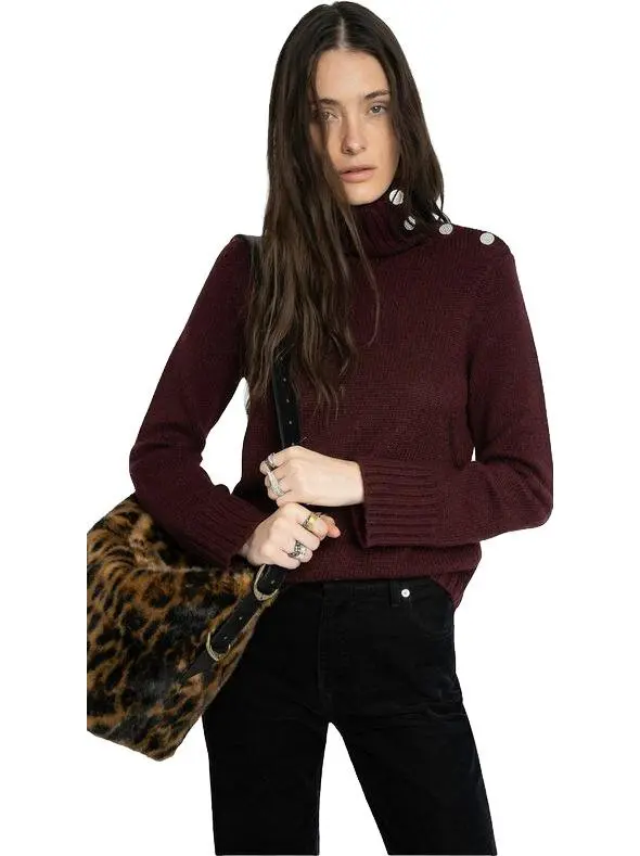Zadig&Voltaire Nalma Cashmere Sweater - Burgundy / Red