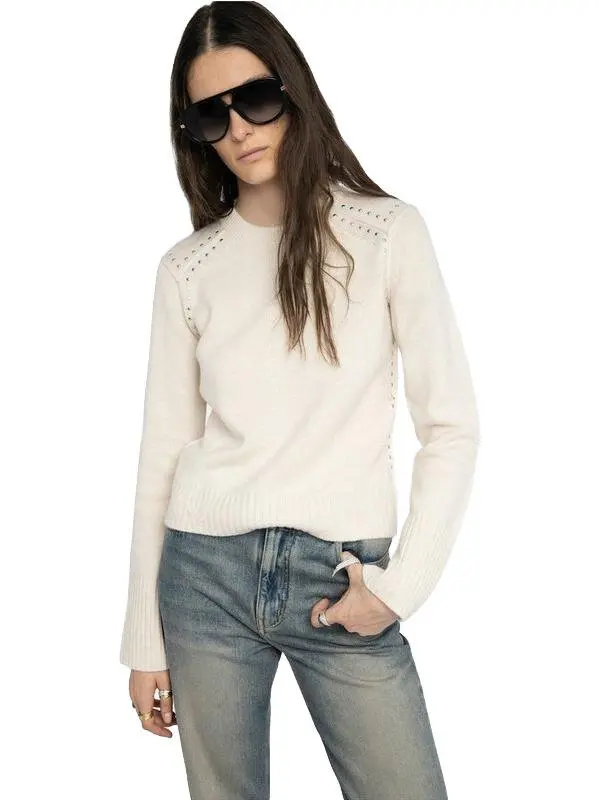 Zadig&Voltaire Nalty Studded Sweater - Neutral / White
