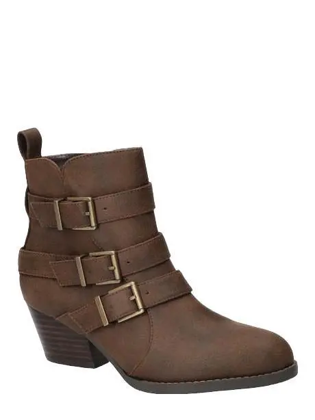 BELLA VITA Bowie Buckle Strap Bootie - Brown