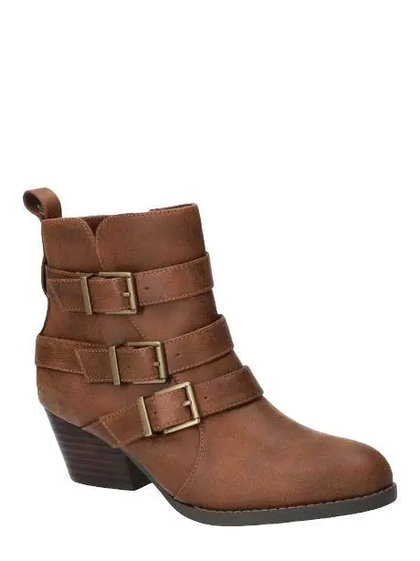 BELLA VITA Bowie Buckle Strap Bootie - Tan