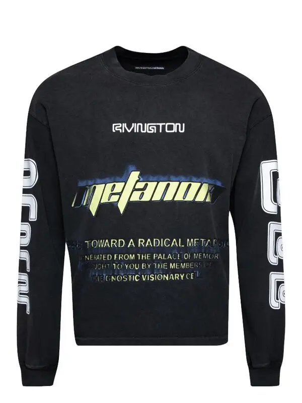 RIVINGTON ROI REBIS Radical Paper Garden Long Sleeve Tee Faded - Black