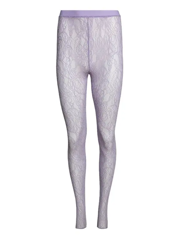 Wardrobe.NYC Lace Stirrup Legging - Lilac