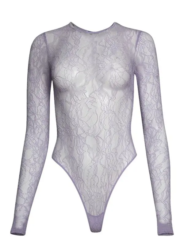 Wardrobe.NYC Lace Bodysuit - Lilac