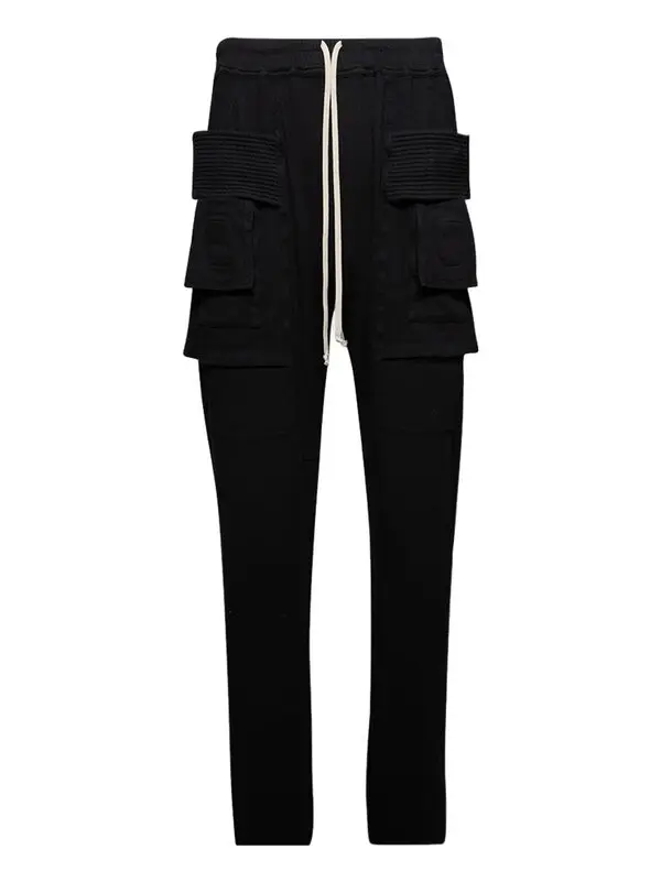 Rick Owens Creatch Wide Cargo Drawstring Pants - Black