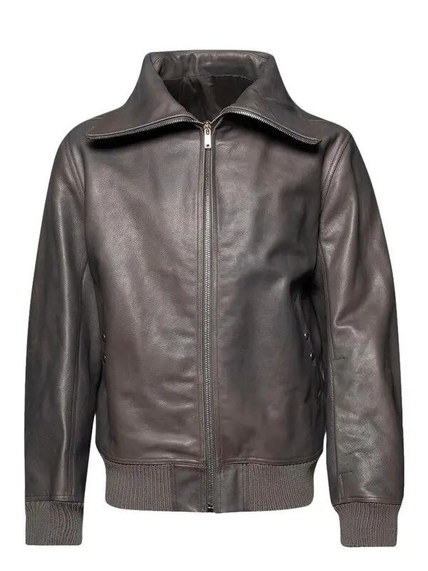 Rick Owens Blixa Dracucollar Leather Jacket - Brown