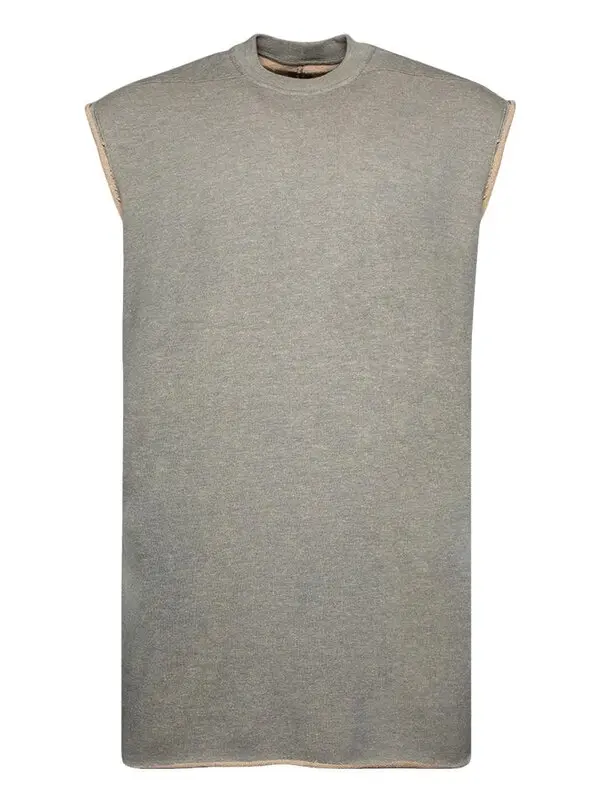 Rick Owens Tarp Tee In Felpa Melange - Grey