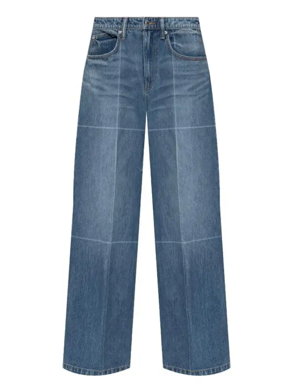 Alexander Wang Straight Faded Fold Lines Pant - Blue