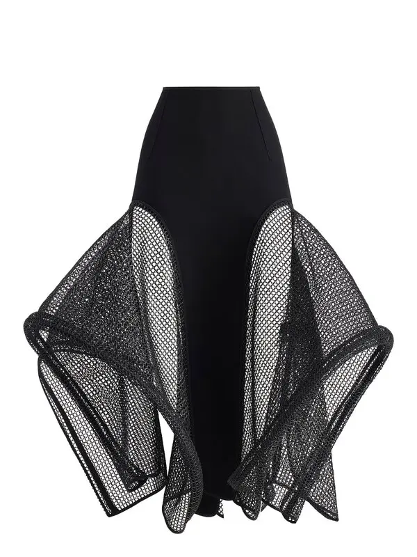 Maticevski Openwork Cotton-blend Skirt - Black