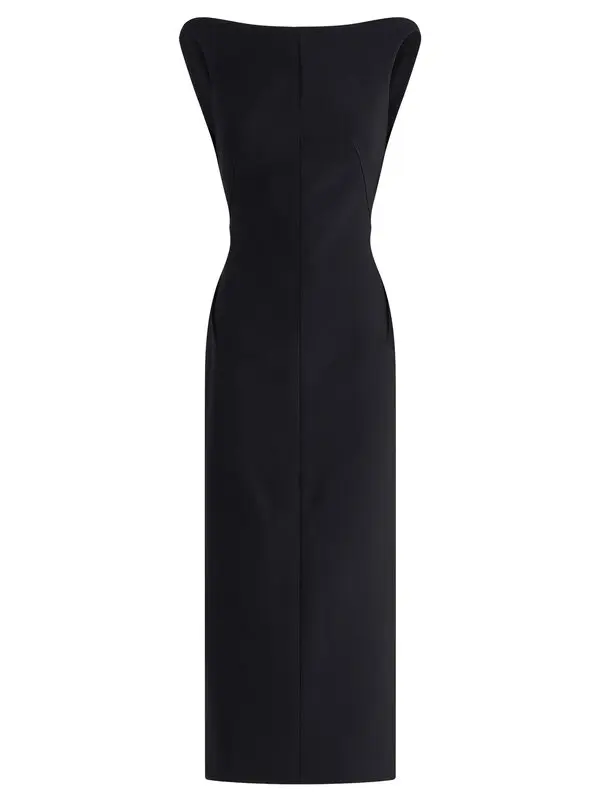 Maticevski Fervor Linen-silk Blend Midi Dress - Black