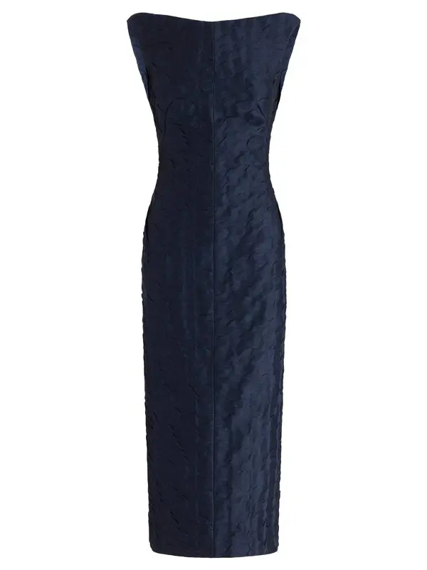 Maticevski Fervor Linen-silk Blend Midi Dress - Blue