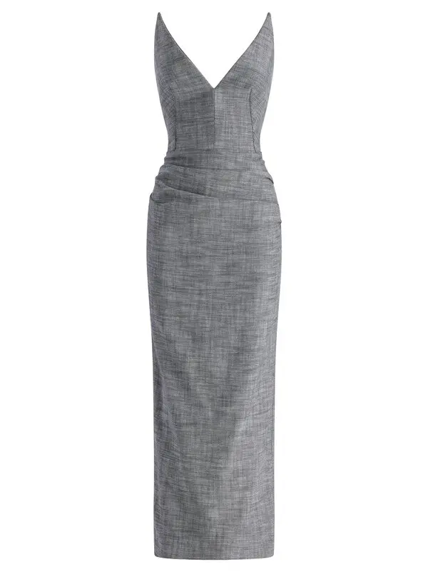 Maticevski Saucy Minx" Cotton Midi Dress - Grey