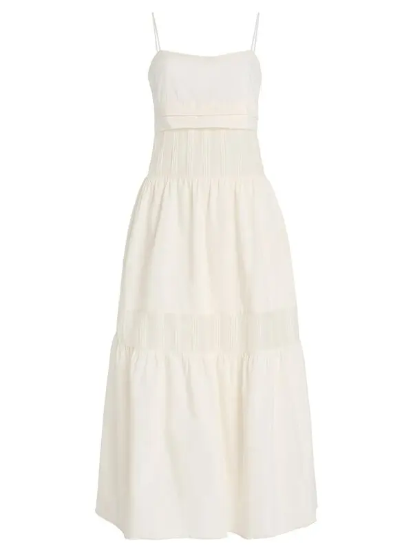 Posse Pearl Cotton-silk Midi Dress - Ivory