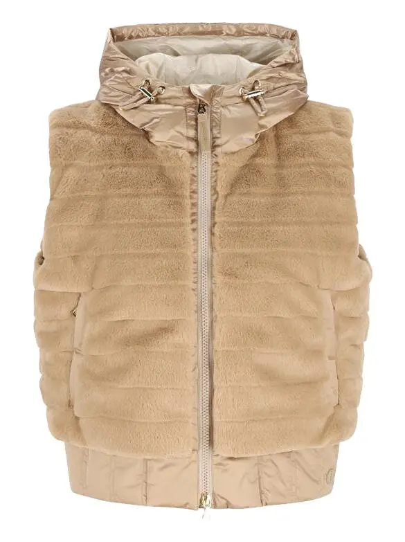 Bogner Yumi Faux Fur Waistcoat - Light Almond