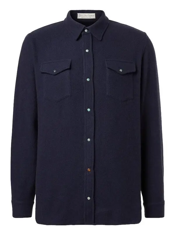 GOD'S TRUE CASHMERE Cashmere Shirt With Emerald - Blue