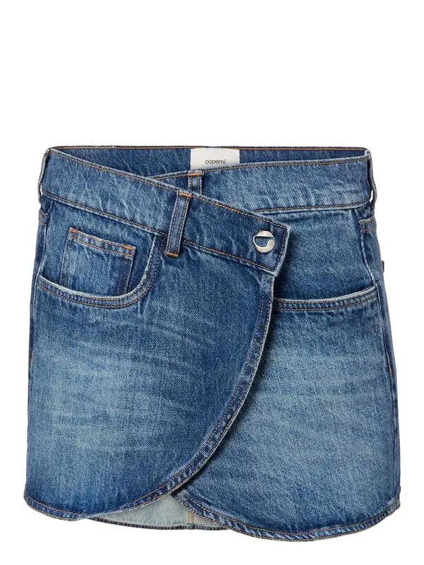 Coperni Denim Wrap Skirt - Blue