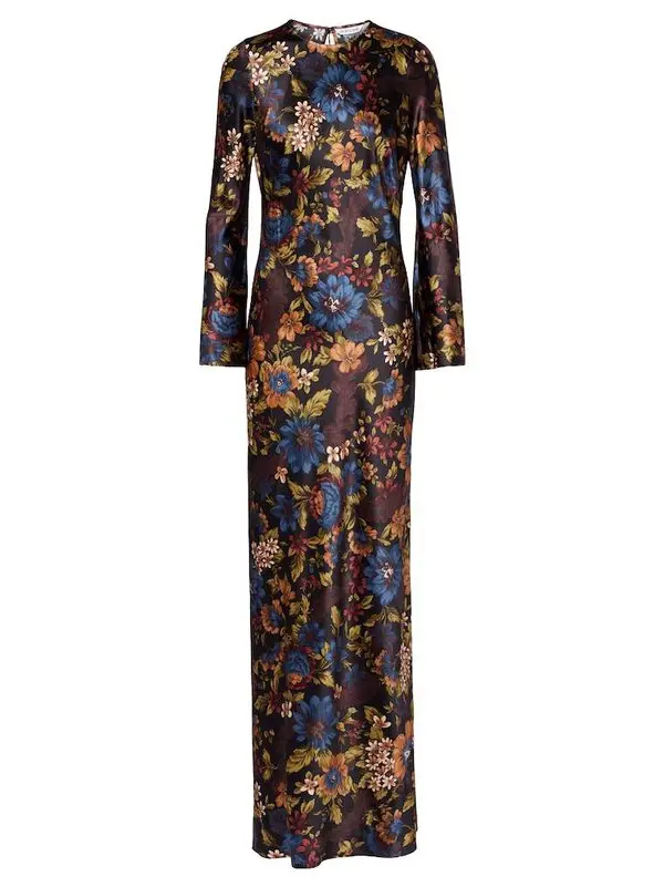 Veronica Beard Gemma Floral Silk-blend Maxi Dress - Black
