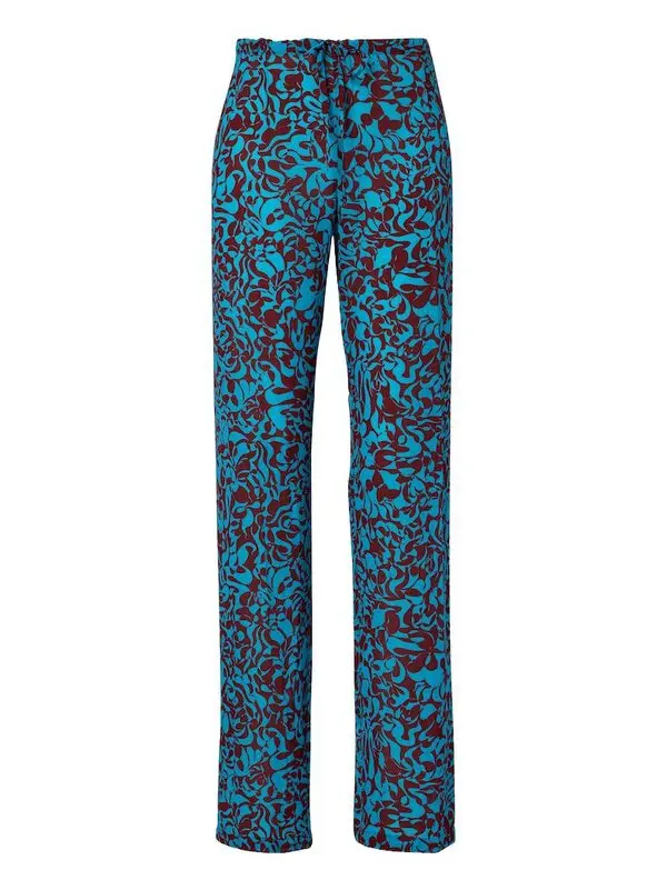 Dries Van Noten Printed Viscose Wide-leg Pants - Blue
