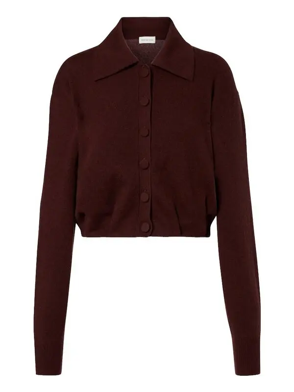 Dries Van Noten Cashmere Polo Cardigan - Brown