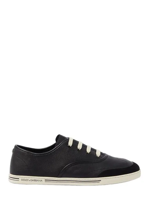 Dolce & Gabbana Saint Tropez Leather Sneakers - Black