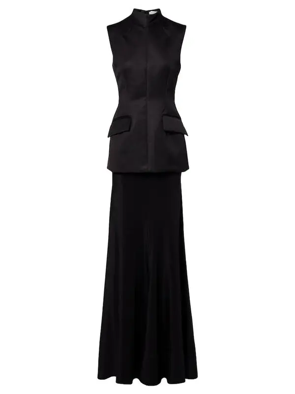 Sportmax Cilen Cotton-blend Gown - Black