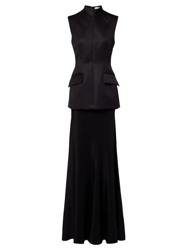 Sportmax Cilen Cotton-blend Gown - Black