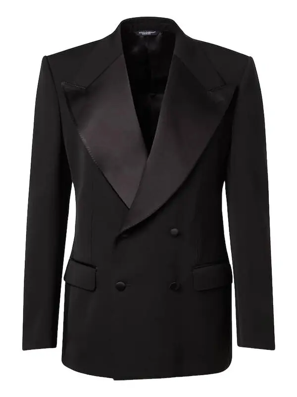 Dolce & Gabbana Wool And Silk-blend Tuxedo Jacket - Black