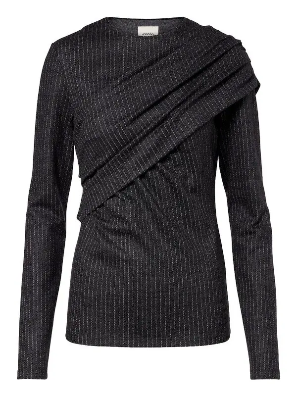 Isabel Marant Étoile Asna Chalk Stripe Top - Grey