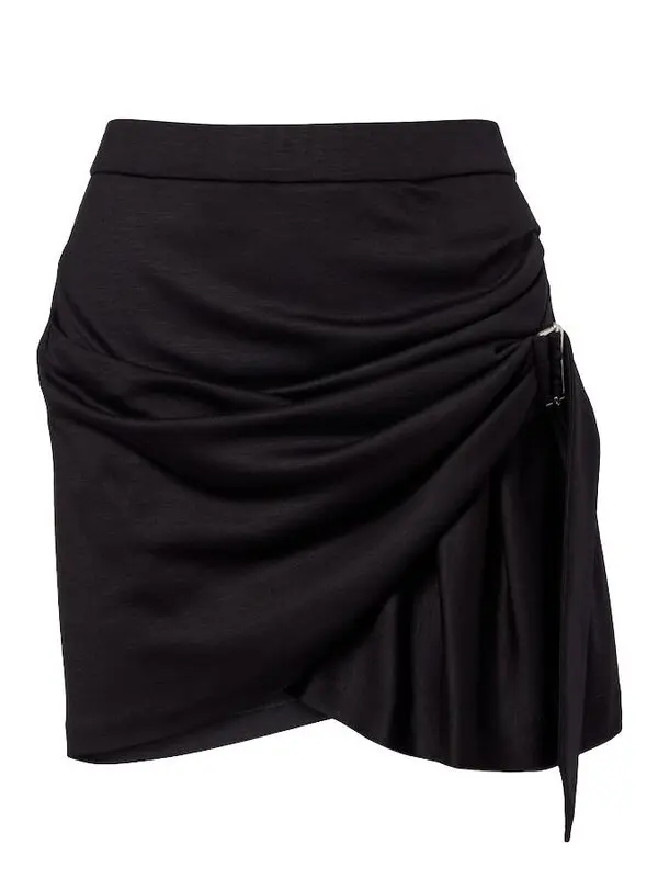 Isabel Marant Étoile Rosaria Draped Virgin Wool Mini Skirt - Black