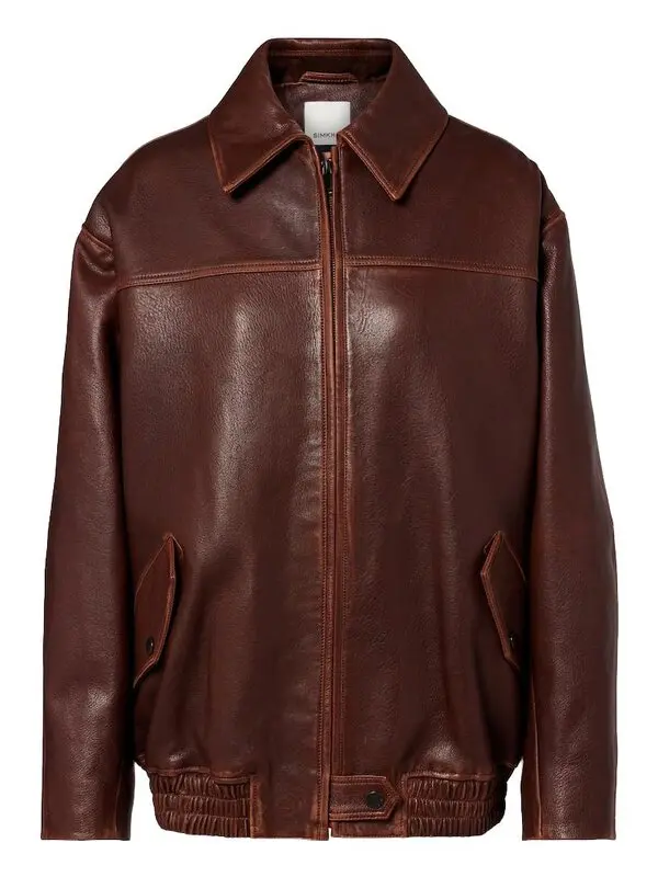 Simkhai Huntington Leather Jacket - Brown