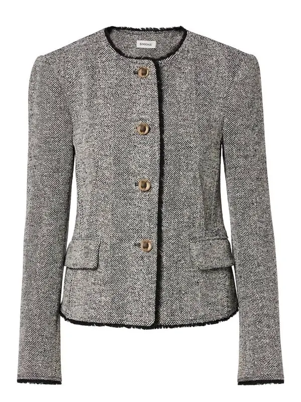 Simkhai Ivie Herringbone Jacket - Black