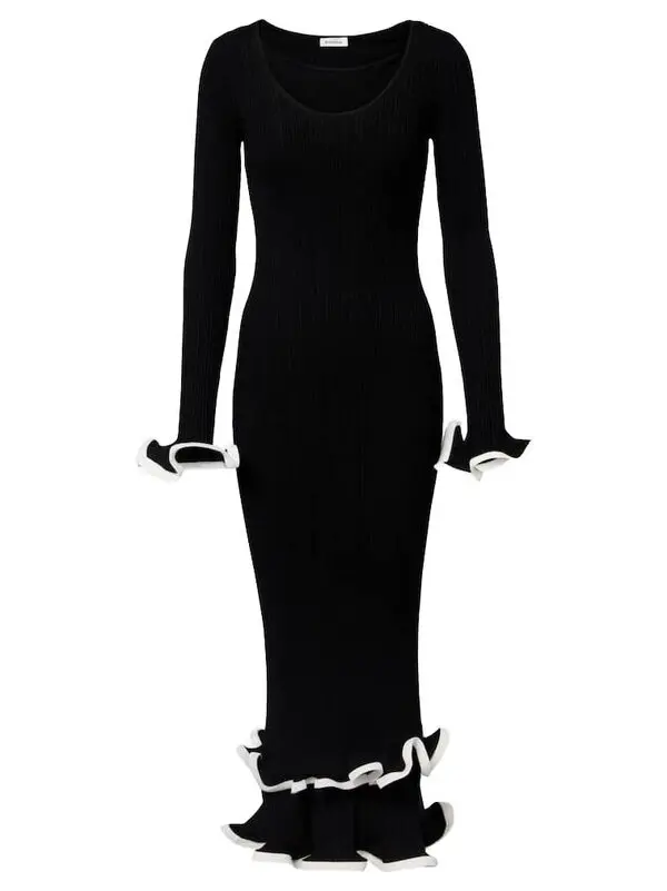 Simkhai Solani Ribbed-knit Midi Dress - Black