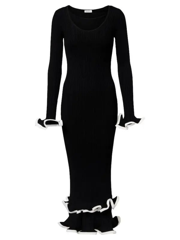 Simkhai Solani Ribbed-knit Midi Dress - Black